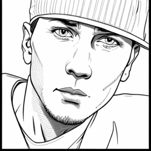 Rap Legend Eminem Portrait Drawing Artists - HuLaHo Coloring Pages