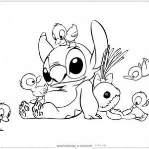 Stitch with Scrump and Ducklings Disney Cartoon Disney - HuLaHo ...