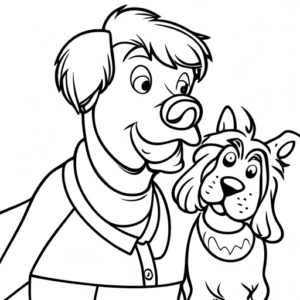 Dressed-Up Dynamic Dog Duo Dogs - HuLaHo Coloring Pages